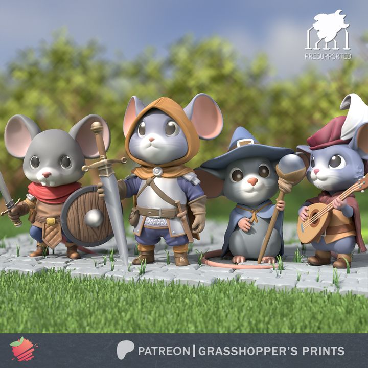 3D Printable Brave Mice Collection by Grass Hopper