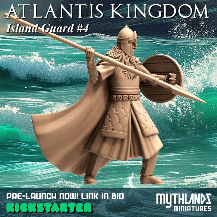 3D Printable Atlantis Island Guard Set by Mythlands Miniatures