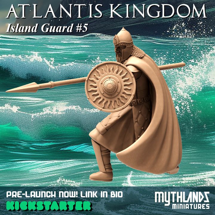3D Printable Atlantis Island Guard Set by Mythlands Miniatures