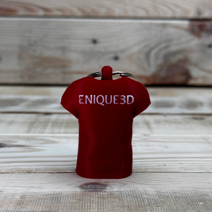 3D Printable T-Shirt KEYCHAIN (with editible text) by ENIQUE3D