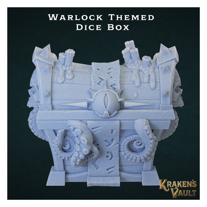 3D Printable Warlock Themed Dice Box by Kraken's Vault