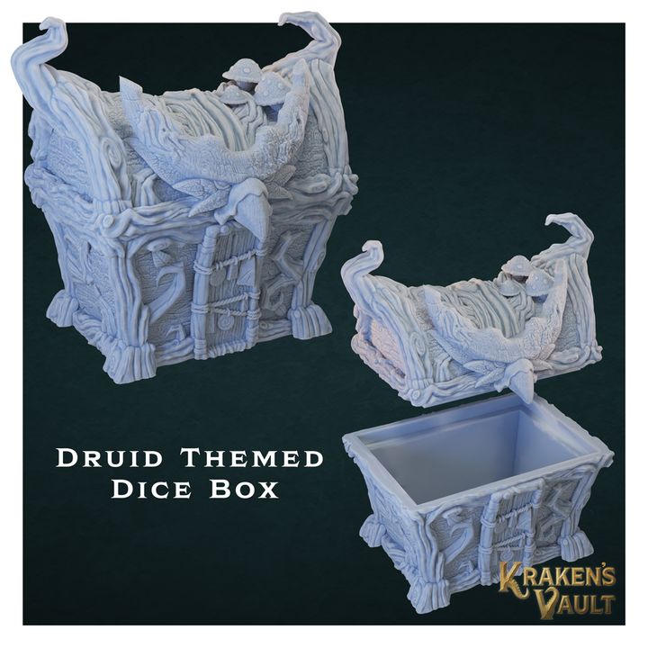 3D Printable Druid Themed Dice Box by Kraken's Vault