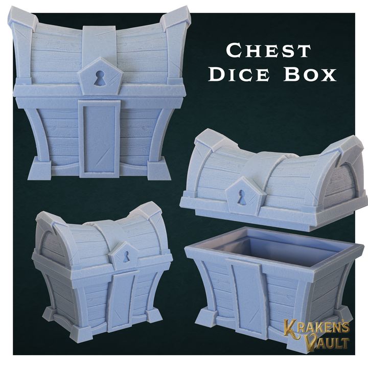 3D Printable Chest Dice Box by Kraken's Vault