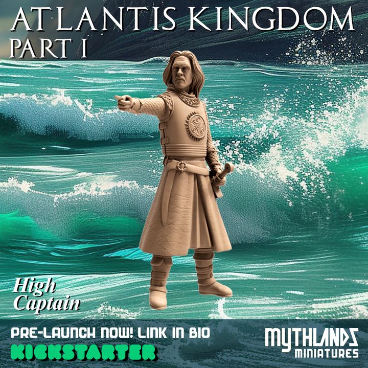 3D Printable High Captain of Atlantis Kingdom by Mythlands Miniatures