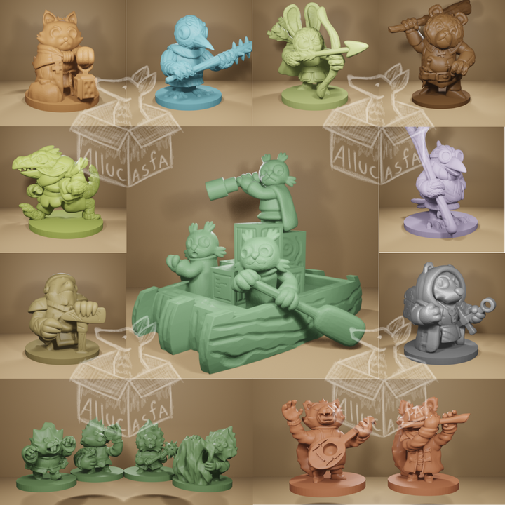 3D Printable Root Complete Hirelings Set - miniature huge pack by Allucasfa