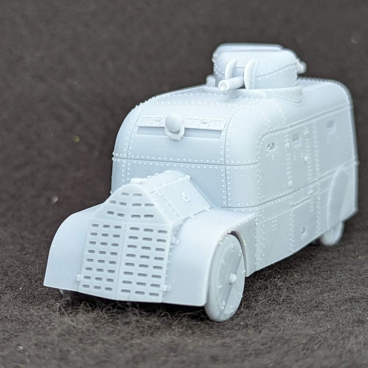 3D Printable Skoda-Fiat Torino Armored car (1920, Interwar, Czech) by ...