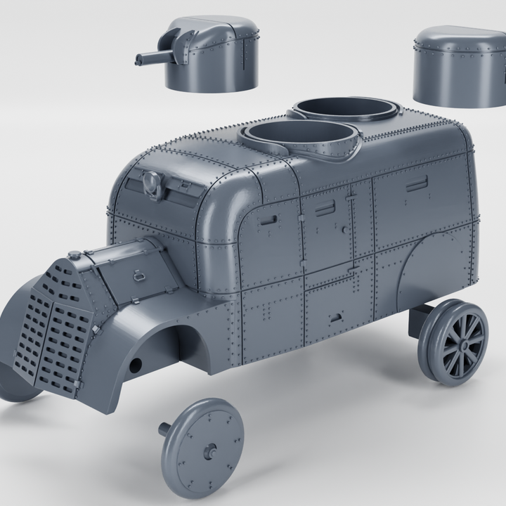 3D Printable Skoda-Fiat Torino Armored car (1920, Interwar, Czech) by ...