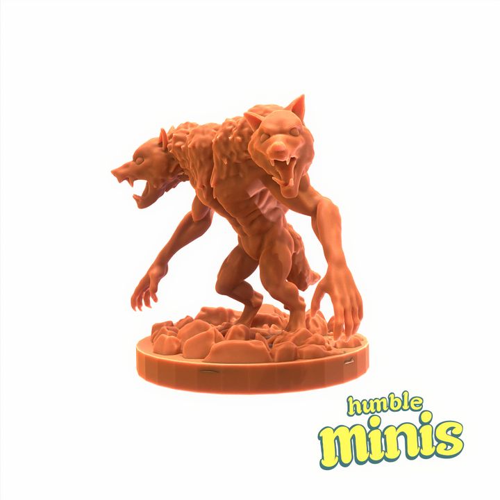 3D Printable Two Headed Werewolf by Humble Minis