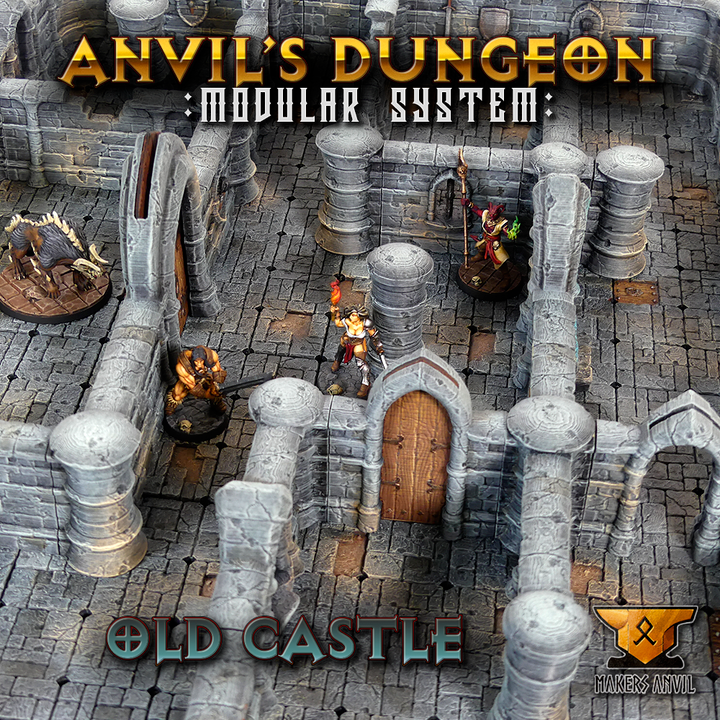 3D Printable Old Castle - Anvil's Dungeon System by Makers Anvil