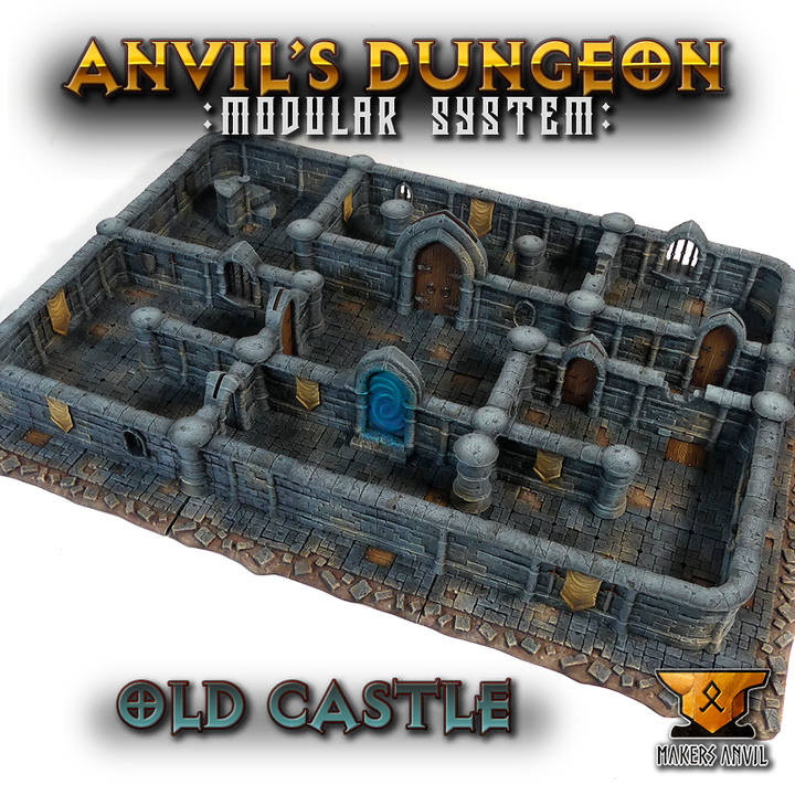 3D Printable Old Castle - Anvil's Dungeon System by Makers Anvil