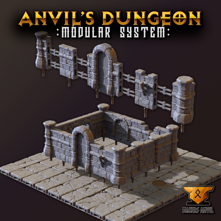 3D Printable Old Castle - Anvil's Dungeon System by Makers Anvil