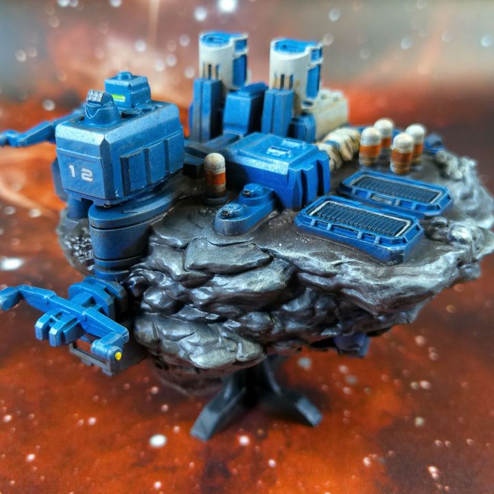 3D Printable Large Asteroid Base by David Tarron