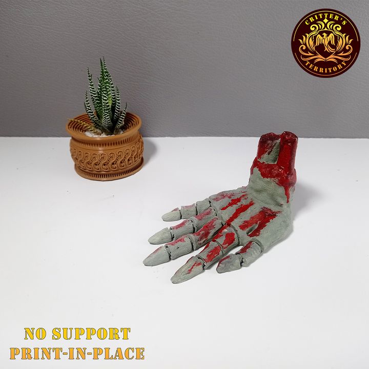 3D Printable Flexi Zombie Hand PRINT-IN-PLACE NO-SUPPORT HALLOWEEN ...