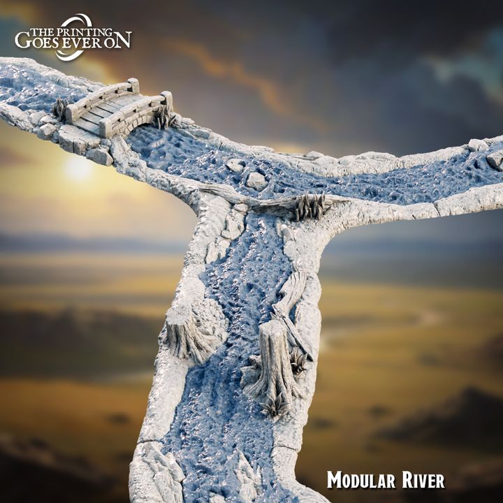 3D Printable Modular River - Presupported by The Printing Goes Ever On