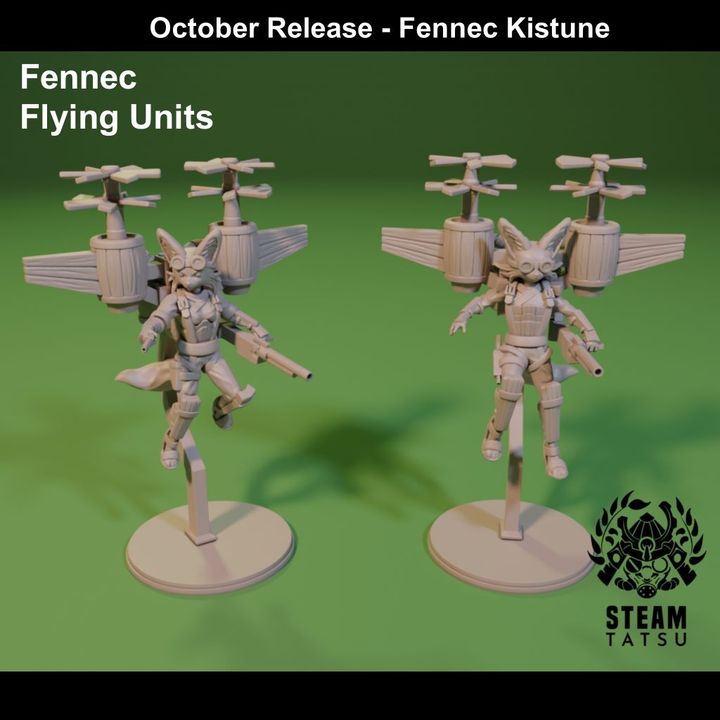 3D Printable Fennec Kitsune - Flying units by Steam Tatsu