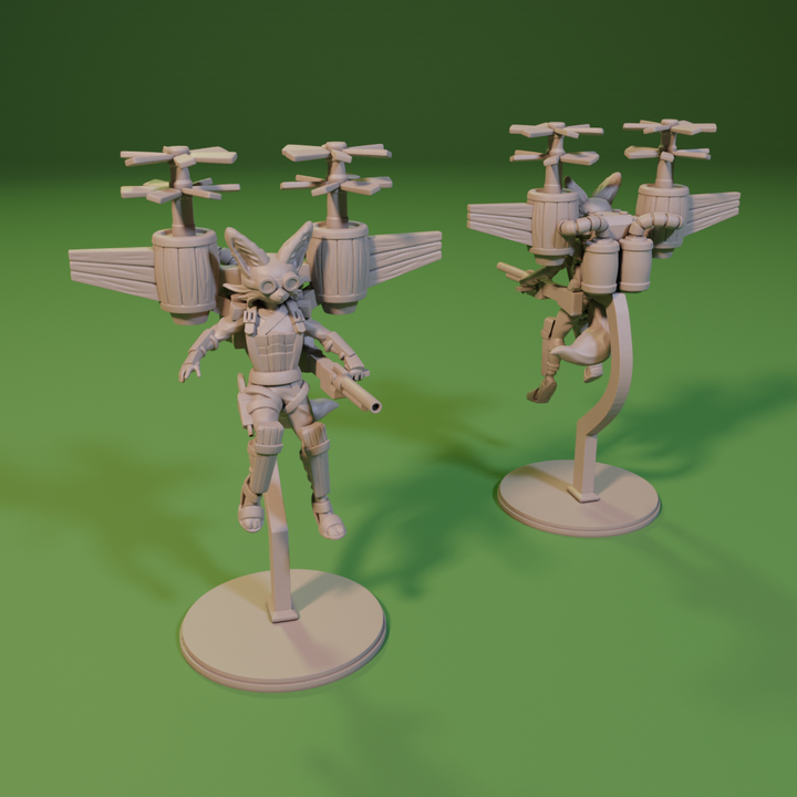 3D Printable Fennec Kitsune - Flying units by Steam Tatsu
