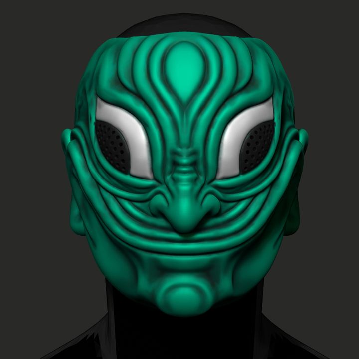 3D Printable Yokai Halloween Mask For Cosplay by 3DpropsDesigns