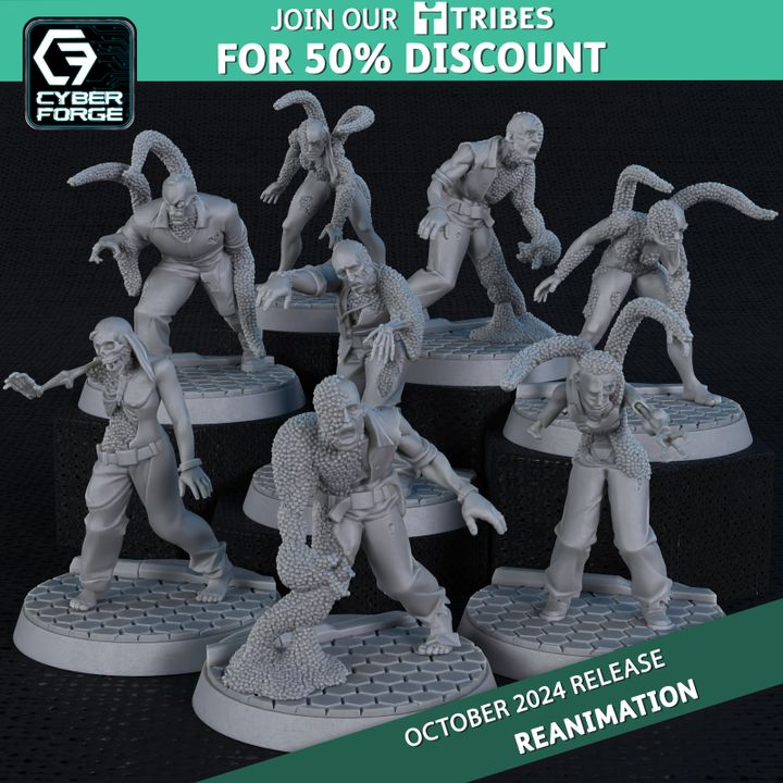 3D Printable Nano Husks Zombies Unit Cyber Forge October 2024 Release ...