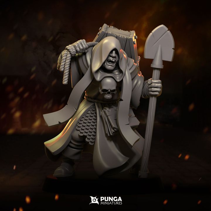 3D Printable Bone Collector Priest by Punga Miniatures