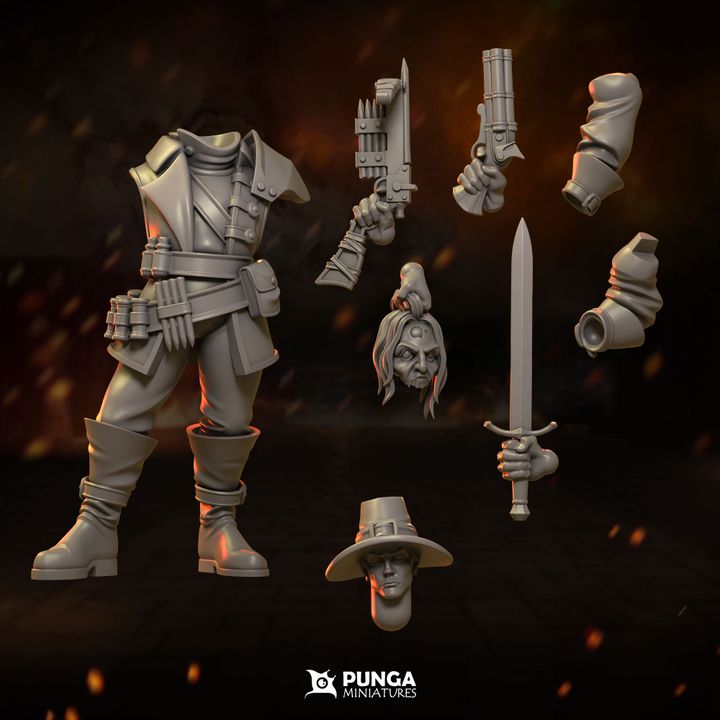 3D Printable Witch Hunter Grave Raider by Punga Miniatures