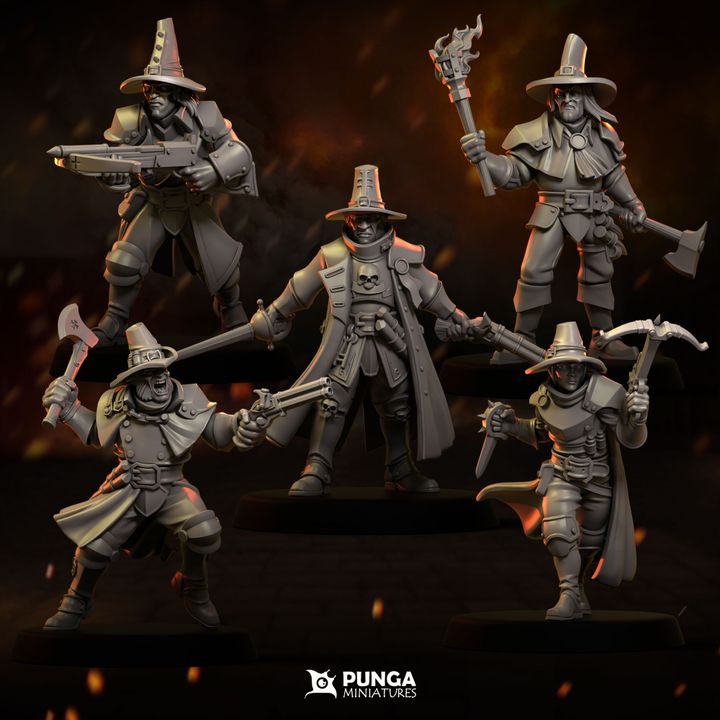 3D Printable Witch Hunters by Punga Miniatures