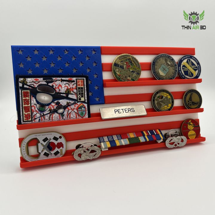 3D Printable American Flag Coin Display by Thin Air 3D