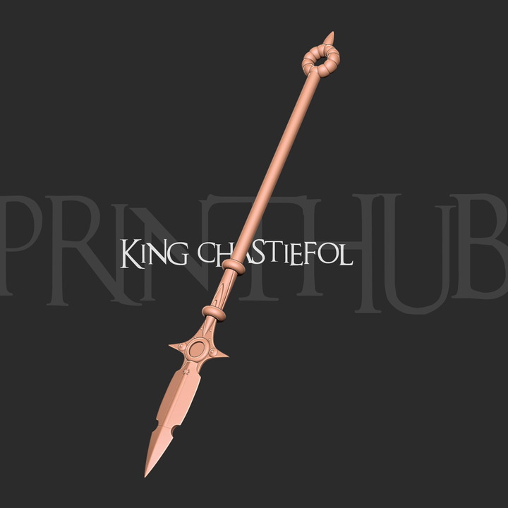 3D Printable King chastiefol staff for cosplay prop by Printhub
