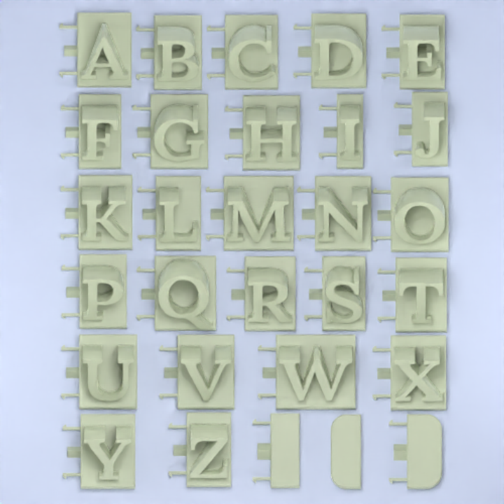 3D Printable 3D name from letters - elegant font by Elias