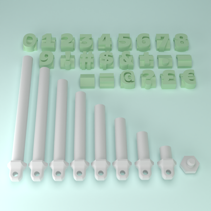 3D Printable Customizable fidget Name keychain spinner - Numbers and ...