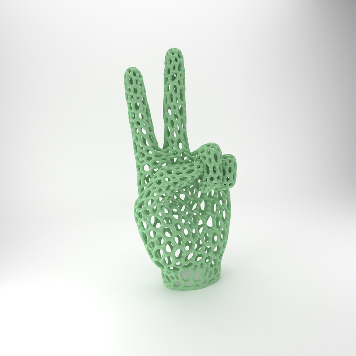3D Printable Bionic Hand art - Peace by Elias