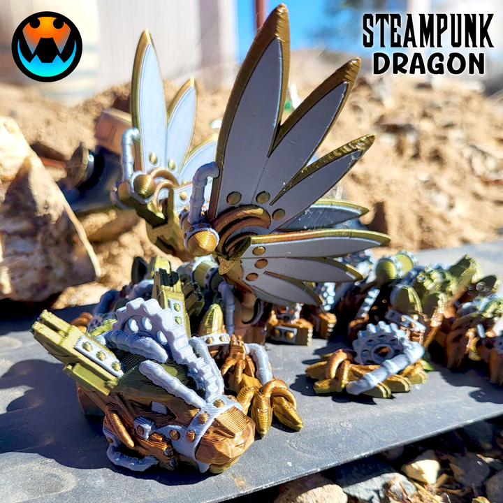 3D Printable Steampunk Dragon by Cinderwing3D