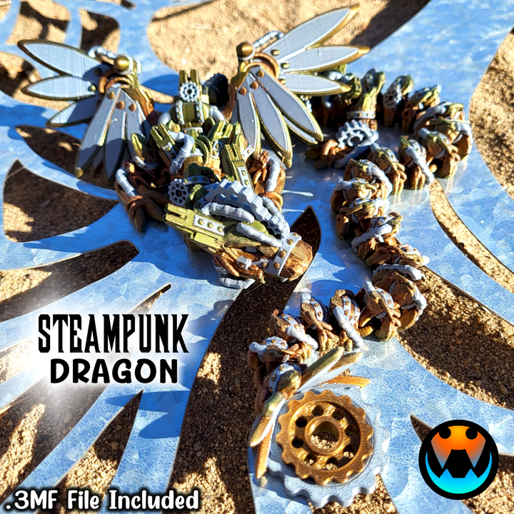 3D Printable Steampunk Dragon by Cinderwing3D