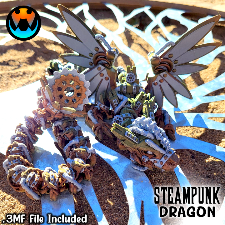 3D Printable Steampunk Dragon by Cinderwing3D