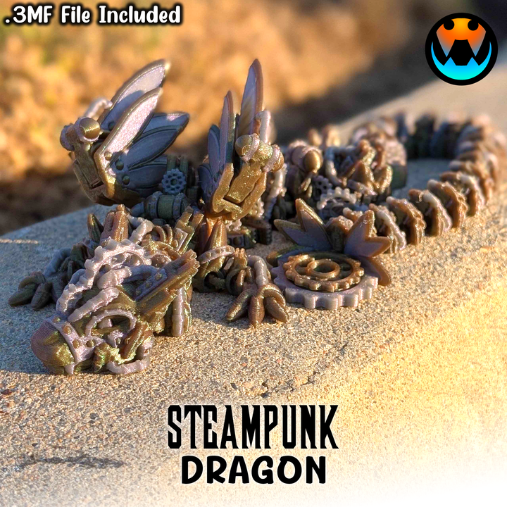 3D Printable Steampunk Dragon by Cinderwing3D