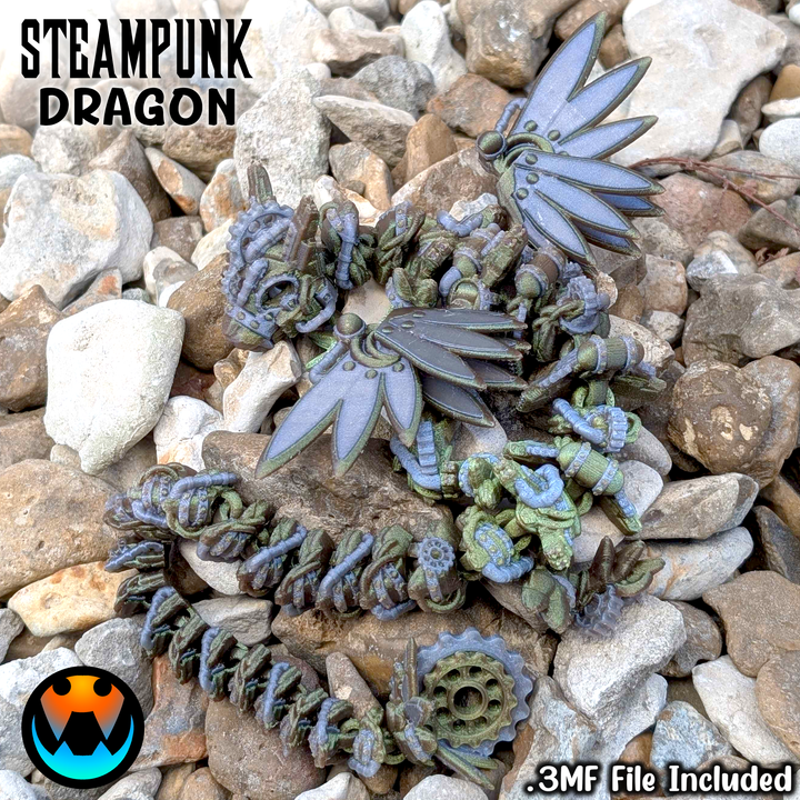 3D Printable Steampunk Dragon by Cinderwing3D