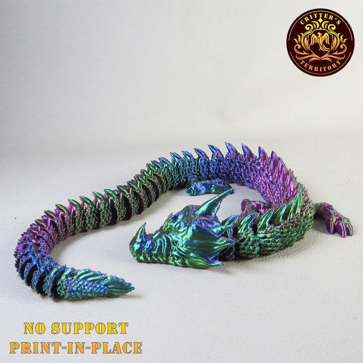 3D Printable Articulated Dragon, print-in-place, No-Support by Critters ...