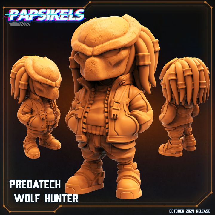 3D Printable PREDATECH WOLF HUNTER by PAPSIKELS MINIATURES