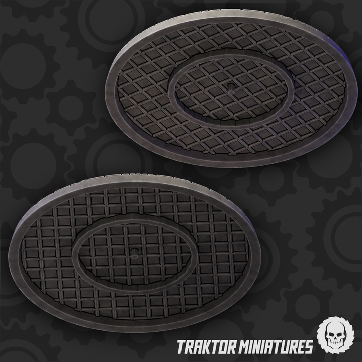 3D Printable Juggernaut 90mm Brimstone Bases by Traktor Miniatures