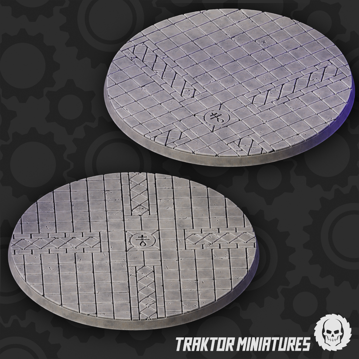 3D Printable Juggernaut 90mm Brimstone Bases by Traktor Miniatures