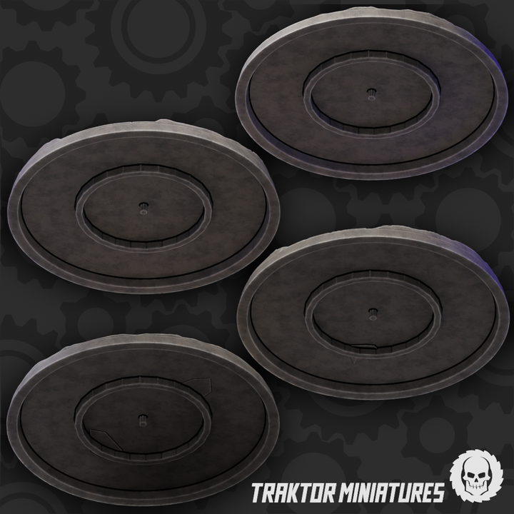 3D Printable Juggernaut 90mm Jomsviking Bases by Traktor Miniatures