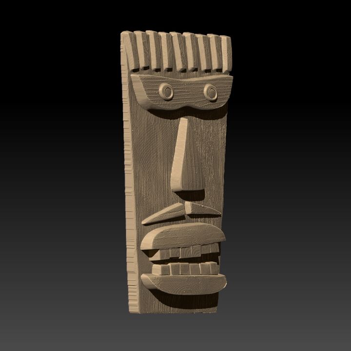 3D Printable Tribal mask, cubism face, bas relief by avraz