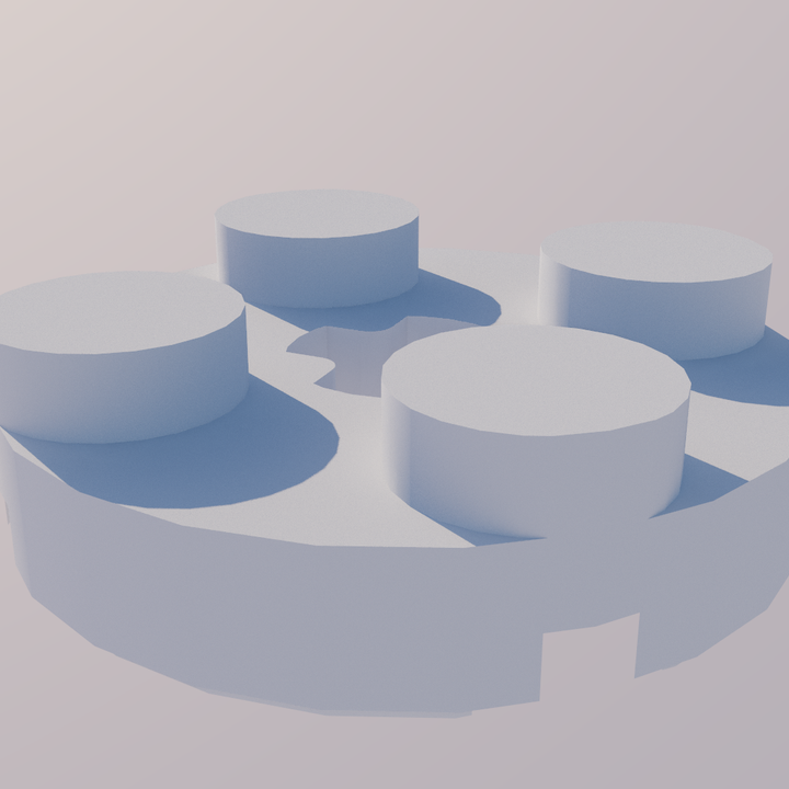 3D Printable LEGO Round Plate - 2X2 by VLAD-MARIUS