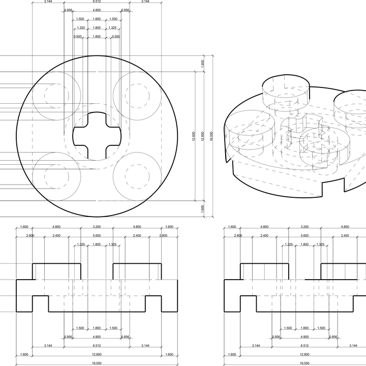 3D Printable LEGO Round Plate - 2X2 by VLAD-MARIUS