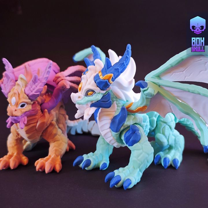 3D Printable ICE ELEMENTAL DRAGON - ARTICULATED - PRINT-IN-PLACE ...