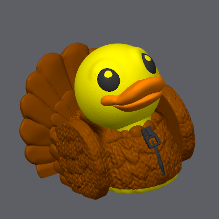 3D Printable Rubber Duck Turkey (Flexi and Nonflexi) by ChibiBestiary