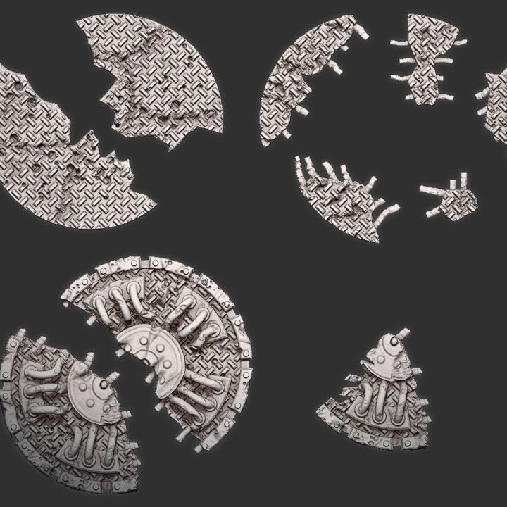 3D Printable Ruined & Broken Checker Plate Bases - 10 Pack｜Warhammer ...