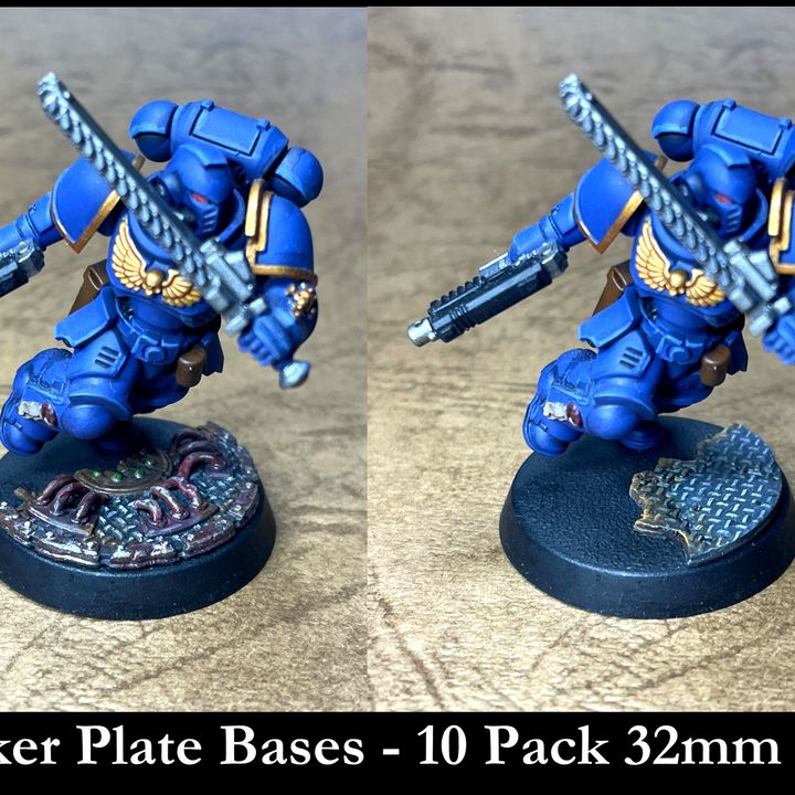 3D Printable Ruined & Broken Checker Plate Bases - 10 Pack｜Warhammer ...