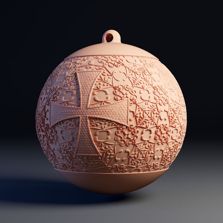 3D Printable Templar Christmas Bauble by Lazy Bear