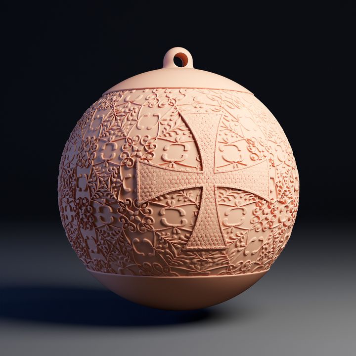 3D Printable Templar Christmas Bauble by Lazy Bear
