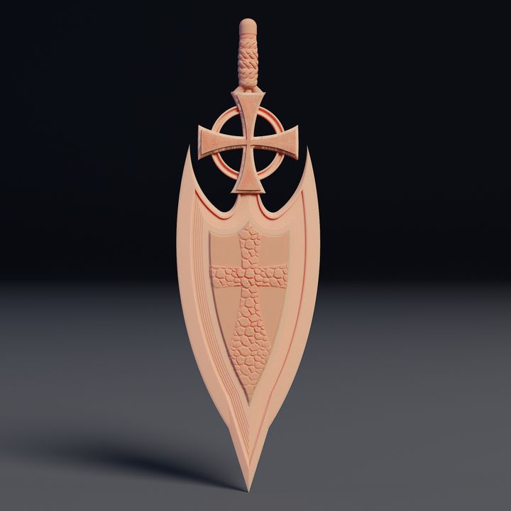 3D Printable Templar Sword - Justice Bookmark by Lazy Bear